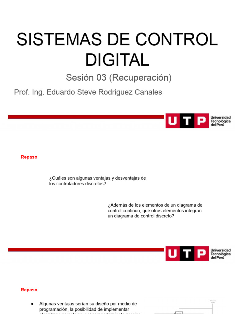 S03 (Recuperación) - Sistemas de control digital | PDF | Muestreo (procesamiento de señal ...