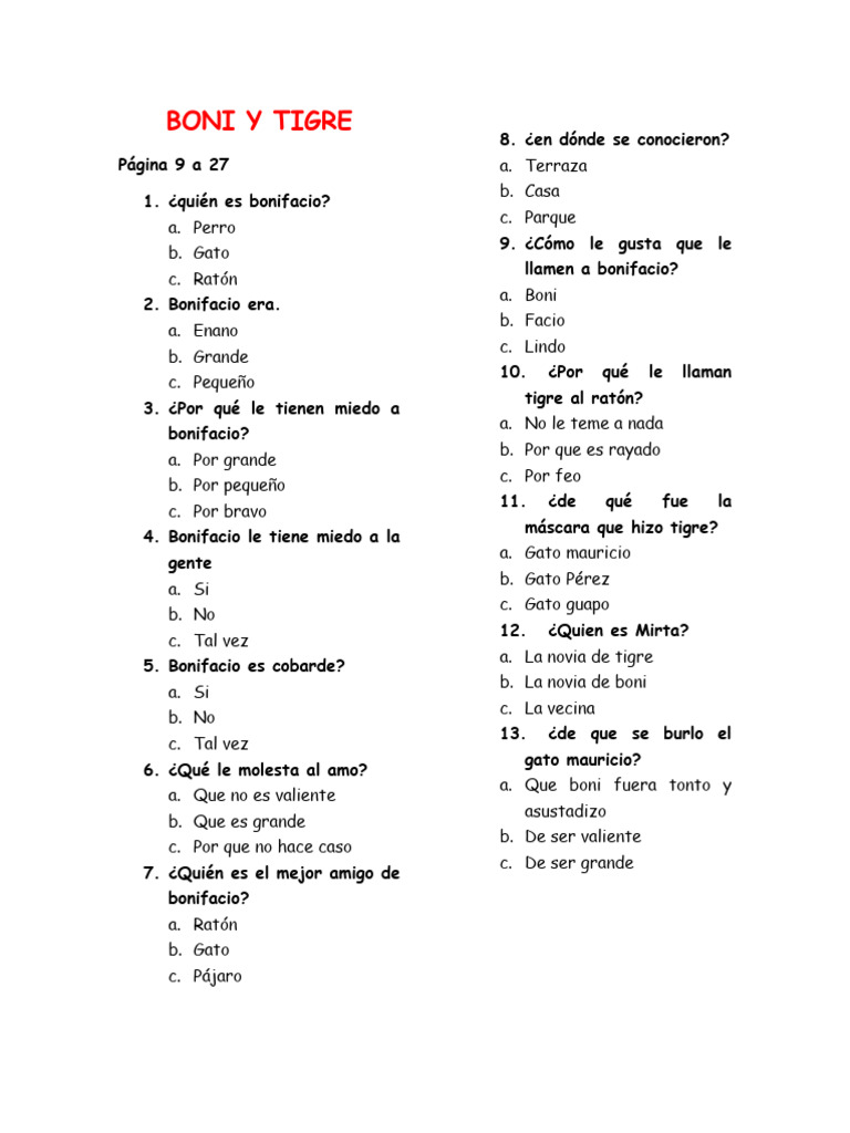 Boni Y Tigre Pdf