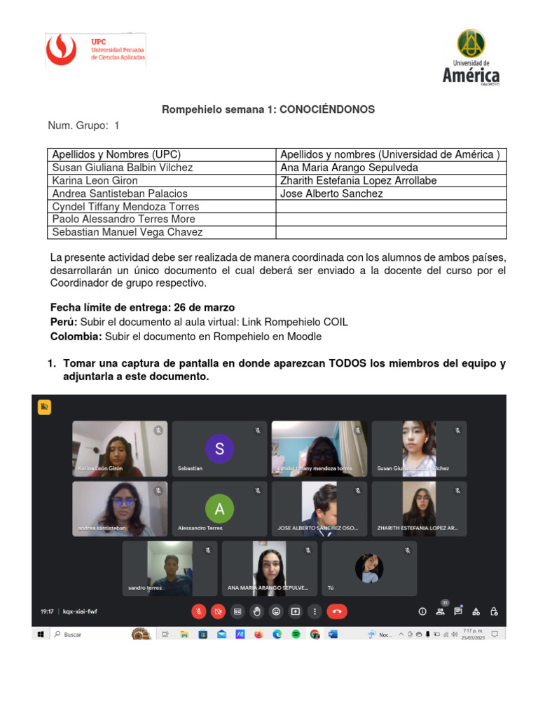 Rompehielo Semana 1 COIL Perú Colombia | PDF | Colombia