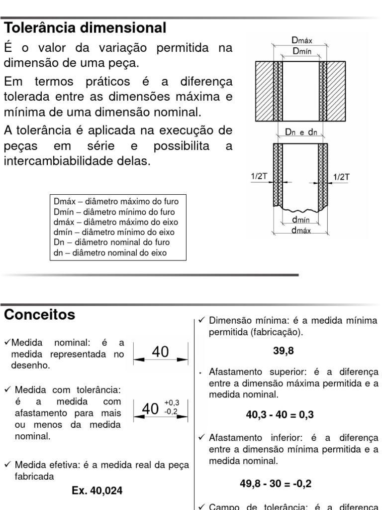 Tolerância Dimensional | PDF | Linha (Geometria) | Geometria
