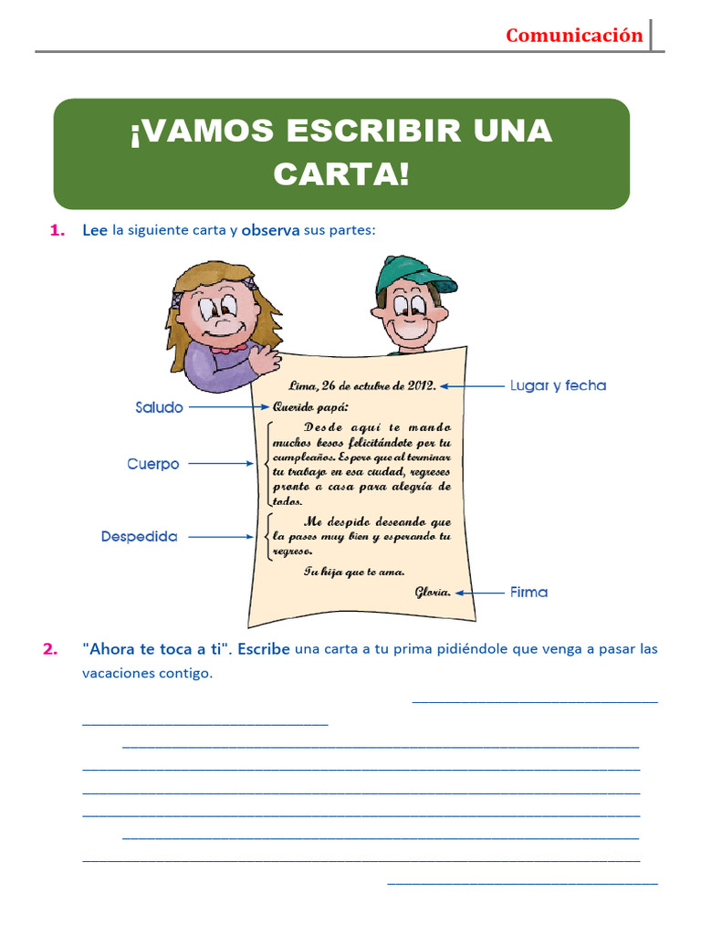 Actividades de cartas para niños de primaria | PDF
