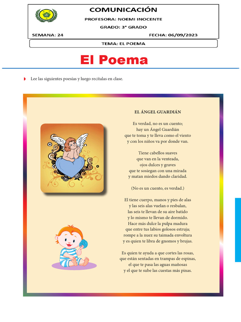 El Poema - 3er Grado | PDF