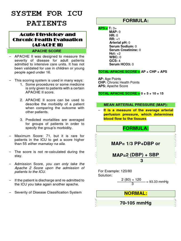 Icu Scoring | PDF | Blood Pressure | Intensive Care Unit