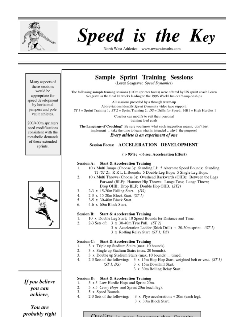 Sprint Programs | PDF | Track And Field | Sport Of Athletics