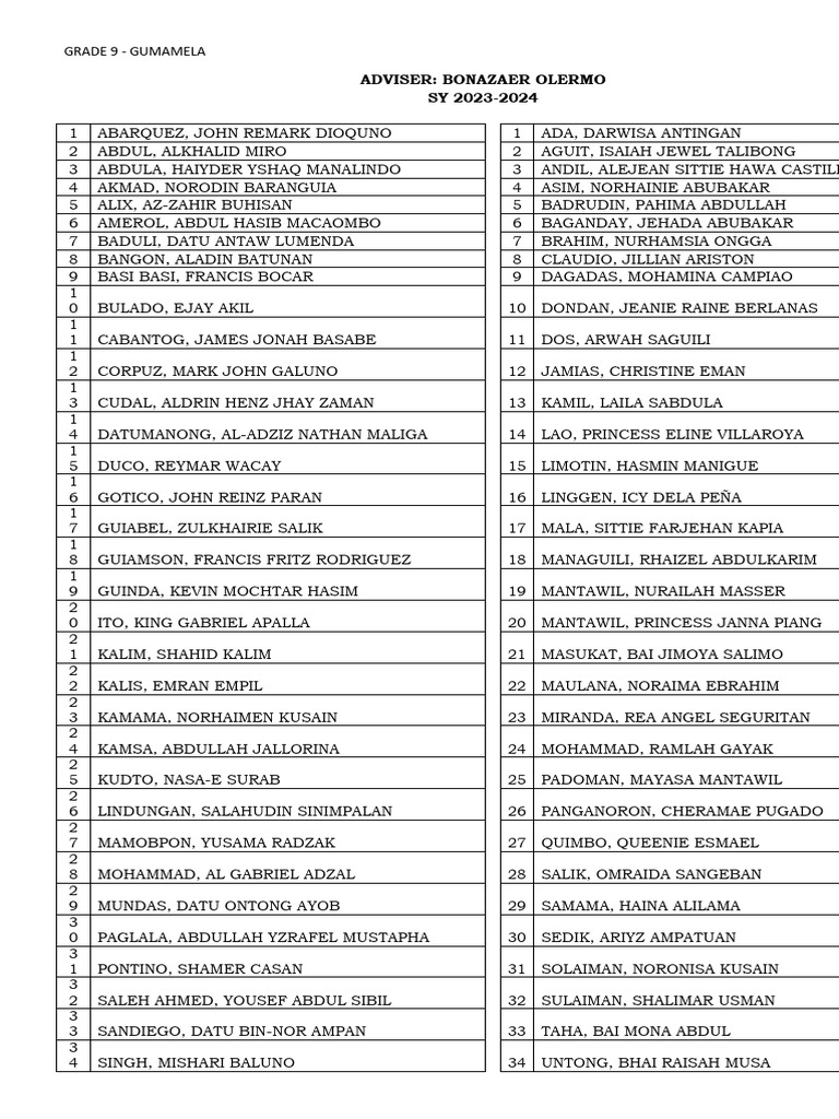 Grade 9 Gumamela | PDF
