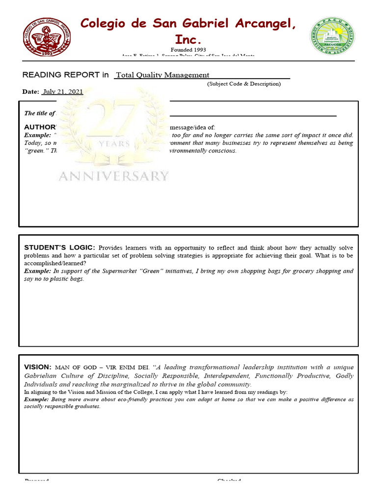 Readin Report & Learning Diary Form | PDF | Foreign Direct Investment ...