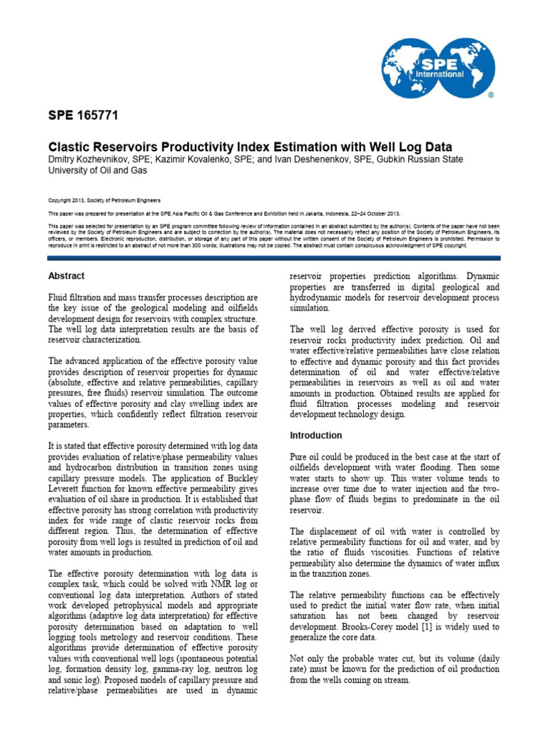 ورقة بحثية 3 | PDF | Petroleum Reservoir | Permeability (Earth Sciences)