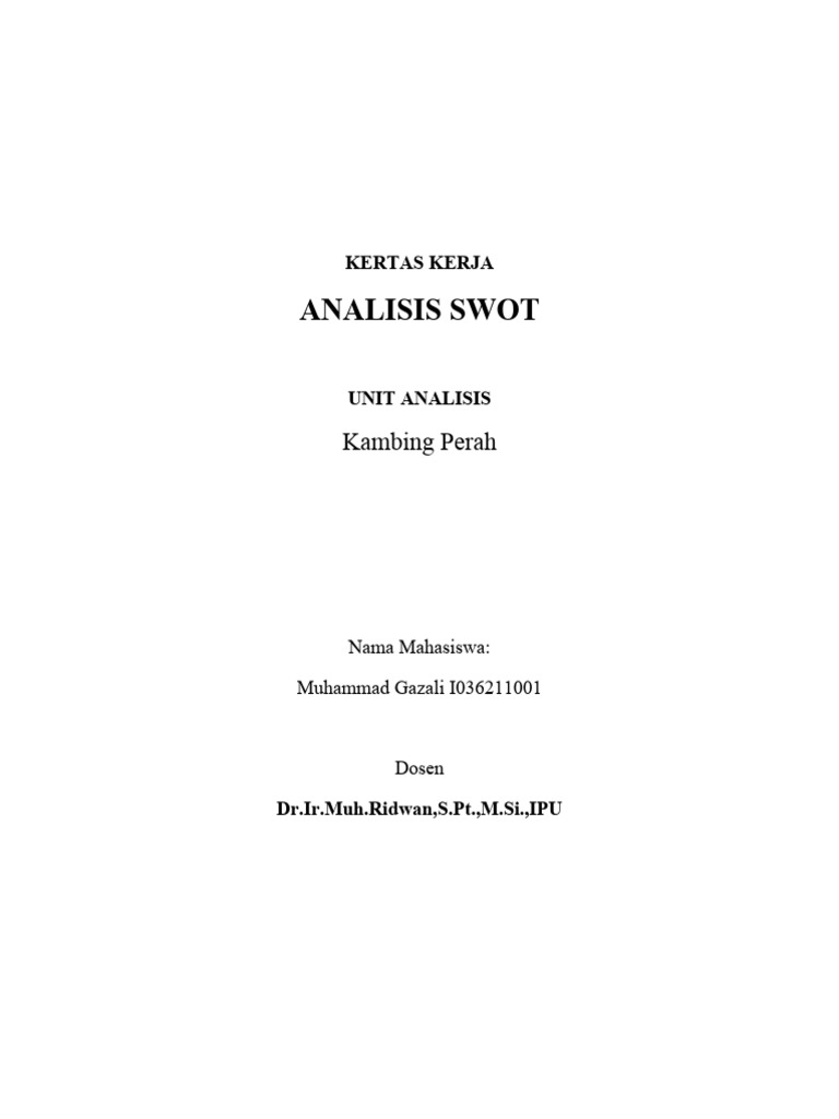 Lembar Kerja-Analisis SWOT GOJA | PDF