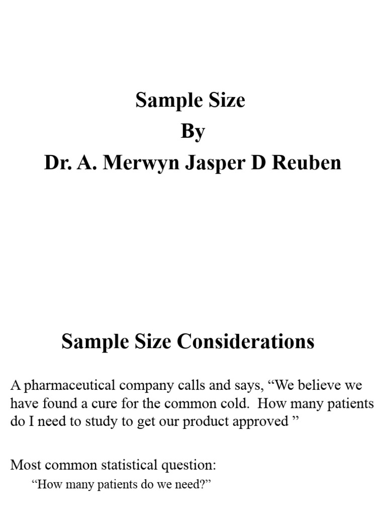 Sample Size Merwyn | PDF | Type I And Type Ii Errors | Sample Size ...