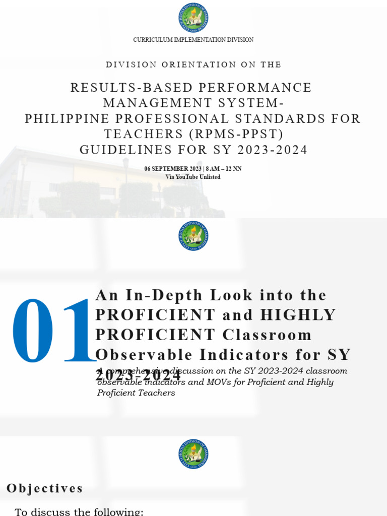 RPMS-PPST 2023-2024 Session 1 | Download Free PDF | Learning | Teachers