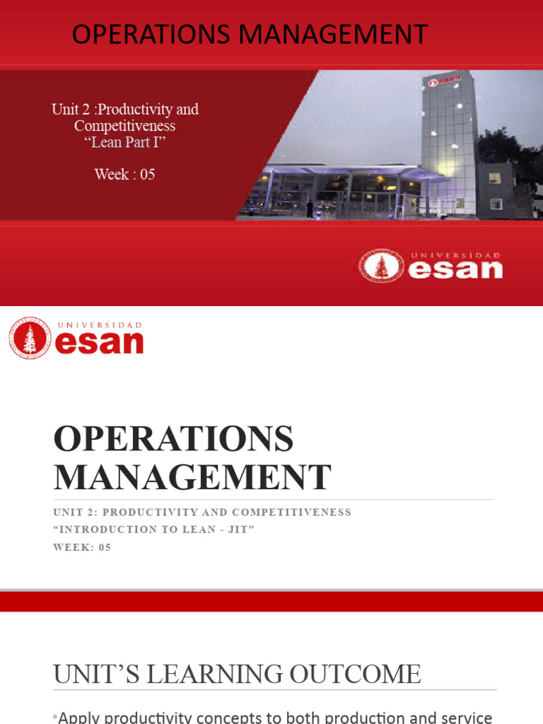 OM W05.1 + Intro To Lean - JIT 1 2022 | PDF | Lean Manufacturing | Operations Management