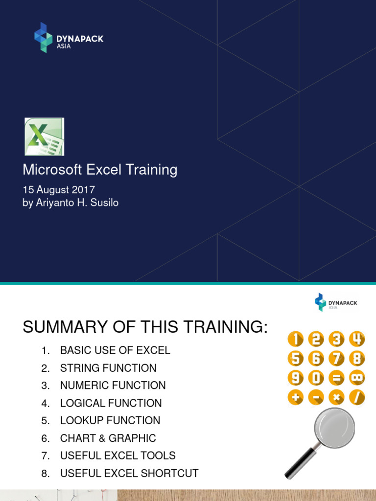 Excel Training Intermediate | PDF | Microsoft Excel | Spreadsheet