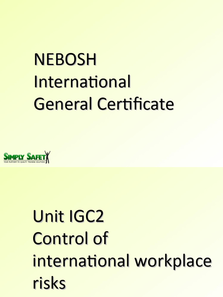 Nebosh IGC2 - C Version Training Materials | PDF | Injury | Hazards