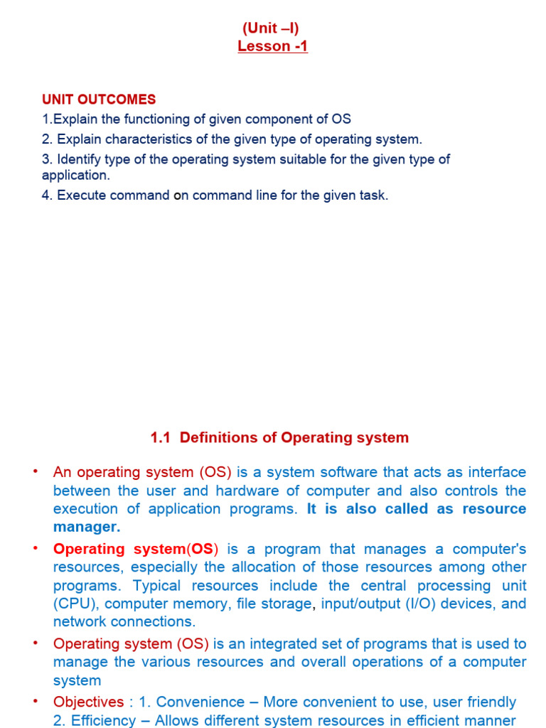 Unit-I OSY | PDF | Operating System | Shell (Computing)