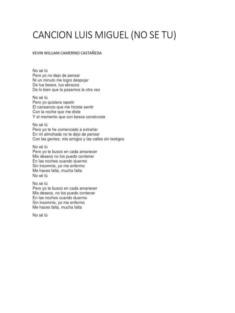 Cancion Luis Miguel | PDF