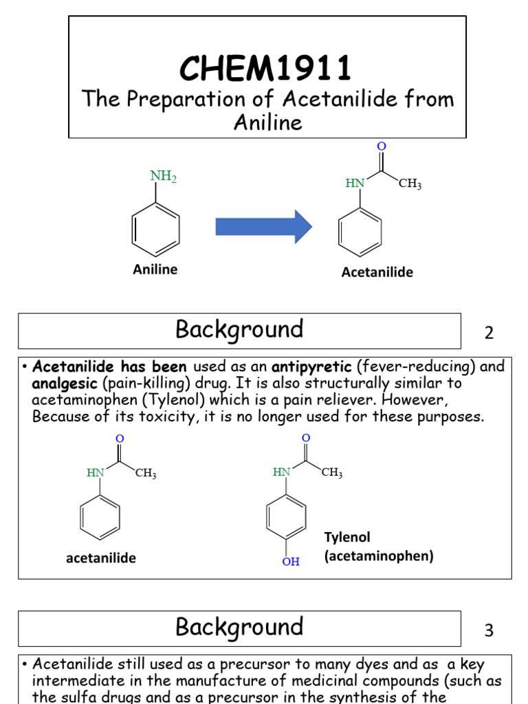 Acetanilide Synthesis from Aniline Lab Report | PDF | Sodium Chloride ...