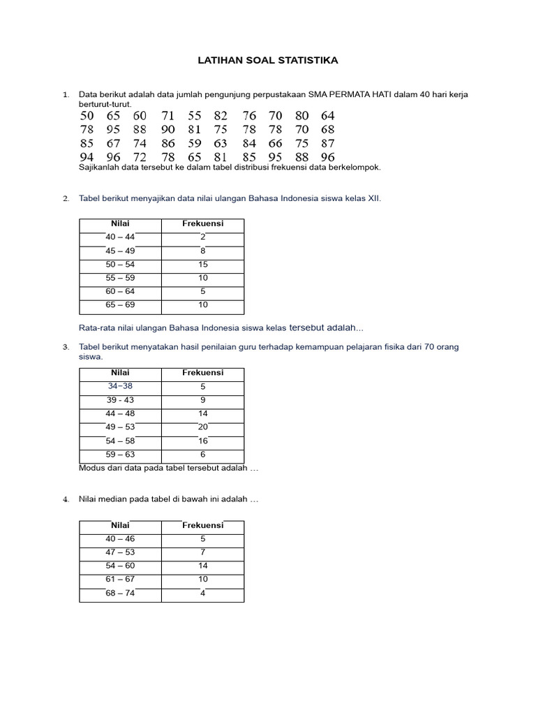 Latihan Soal Statistika | PDF