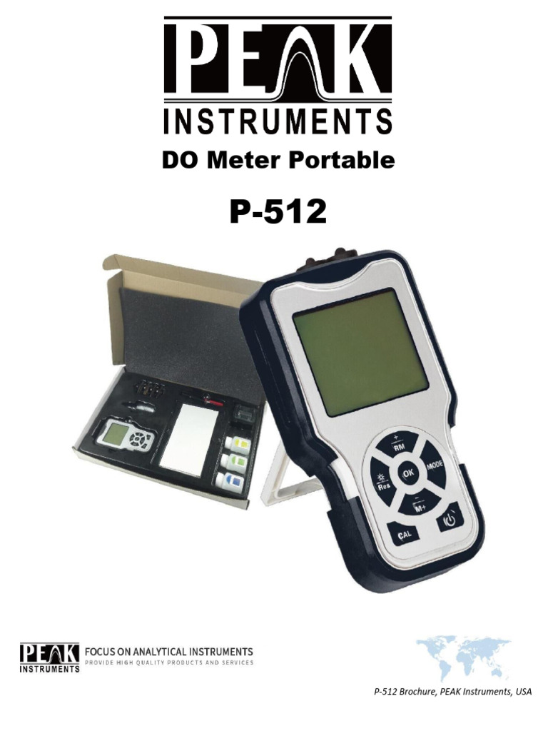 P-512 Portable DO Meter Brochure | PDF | Calibration | Personal Computers