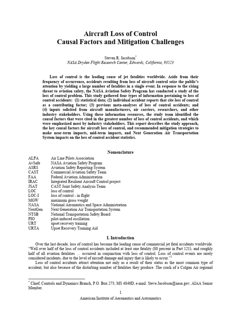 Aircraft Loss of Control Causal Factors and Mitigation Challenges | PDF ...