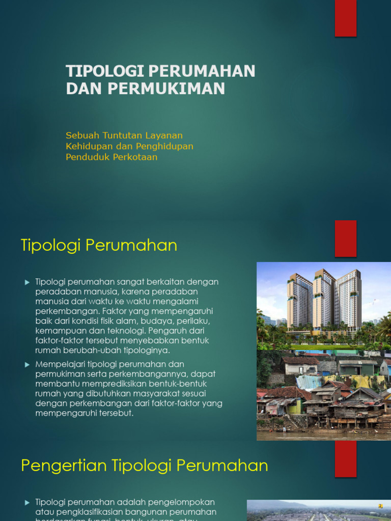 Tipologi Perumahan Dan Permukiman | PDF