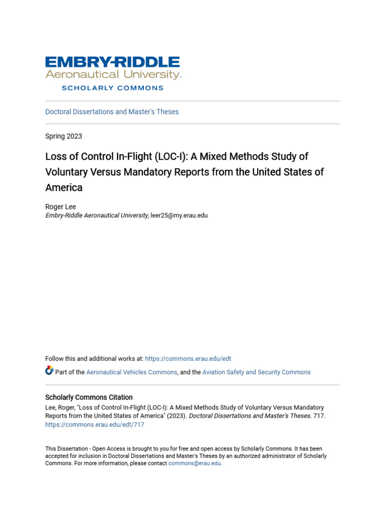 Loss of Control In-Flight (LOC-I) - A Mixed Methods Study of Volun ...