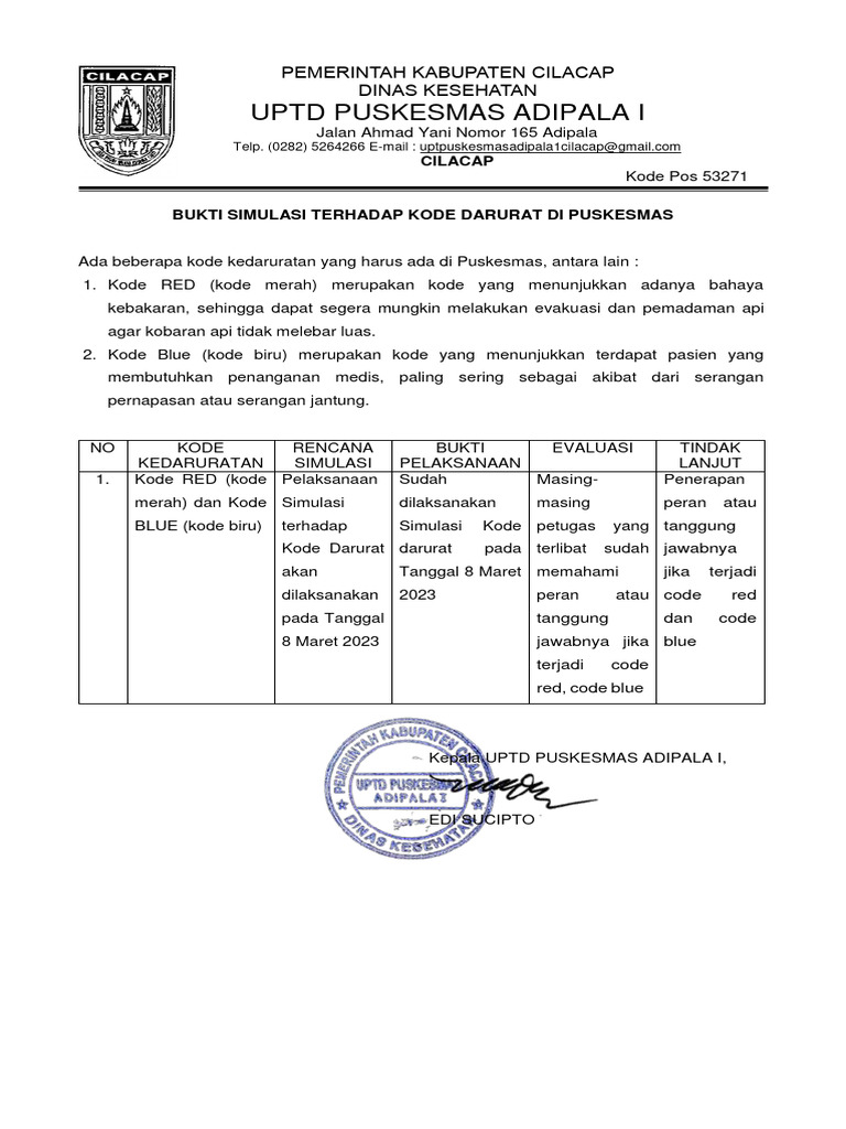 Bukti Simulasi Code Red Dan Blue | PDF