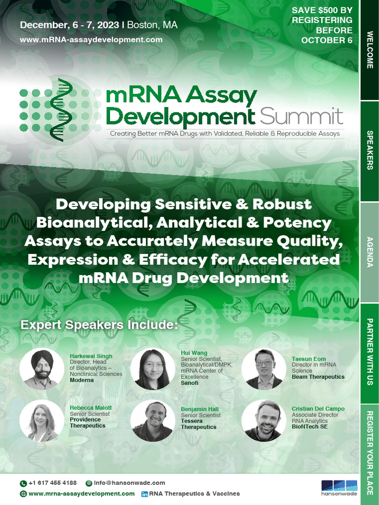 mRNA Assay Development Summit 2023 | PDF | Messenger Rna | Gene Expression