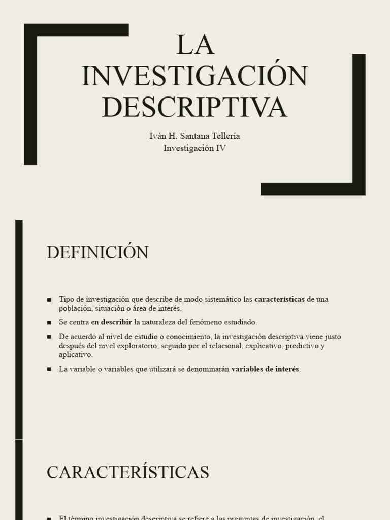 La Investigación Descriptiva | PDF | Media | Science