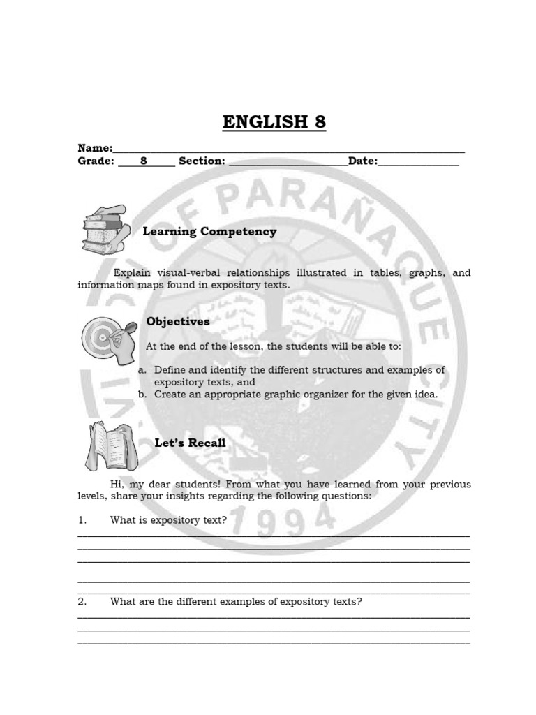 ENGLISH-8-Quarter 2-Week 1-2 | PDF | Idea | Information