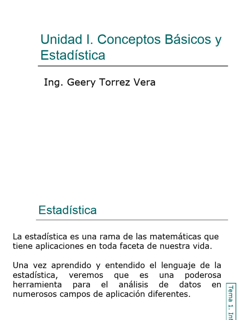 Tema 1 - Introduccion A La Estadistica 2023 | PDF | Muestreo (Estadísticas) | Estadísticas