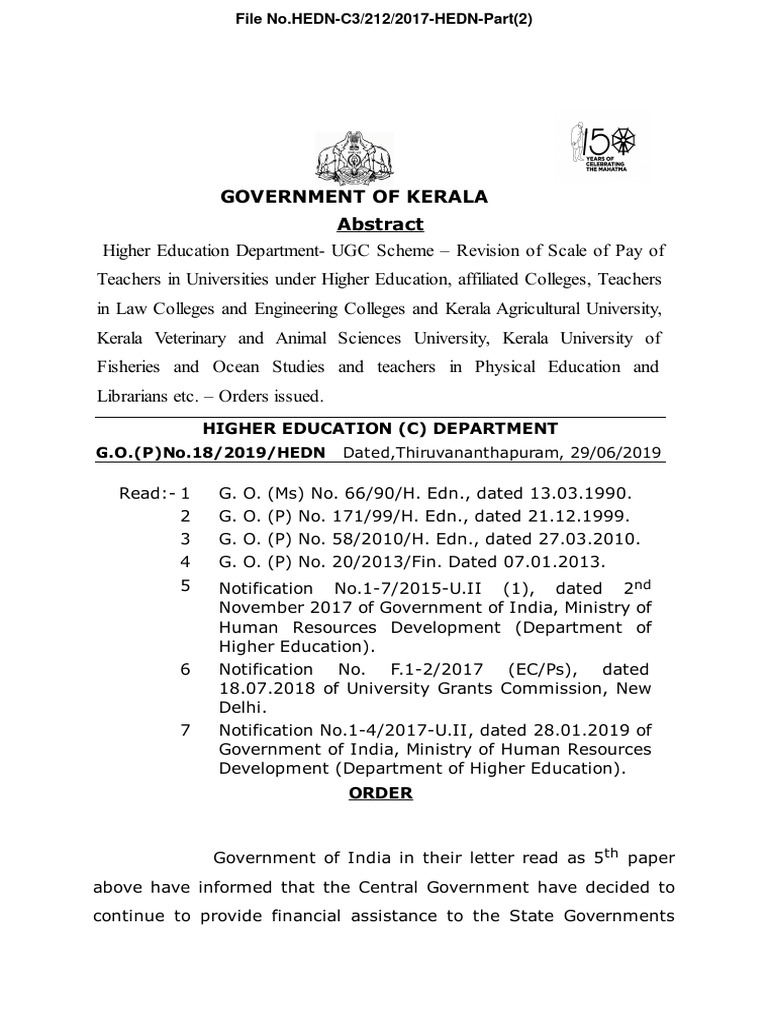 AICTE 7th Pay Implementation Order Dated 06-06-2019 | PDF | Pension