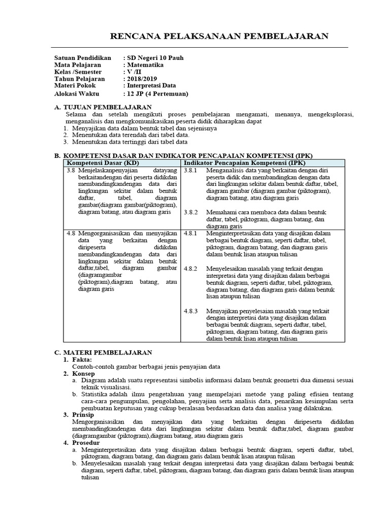 RPP 8 Interpretasi Data | PDF