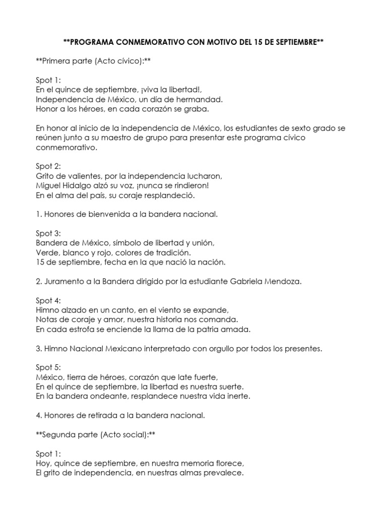 Programa 15 de Septiembre | PDF | México