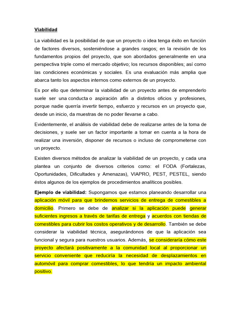 Análisis de Viabilidad y Factibilidad de Proyectos | PDF | Estudio de ...