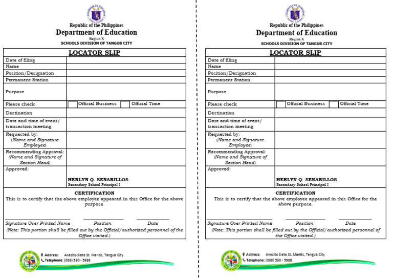 Edited Locator Slip Final | PDF | Government