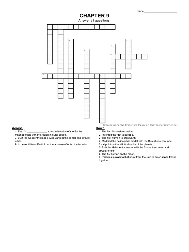 Science f3 Crosswords Puzzle c9:c10 | PDF | Science & Mathematics