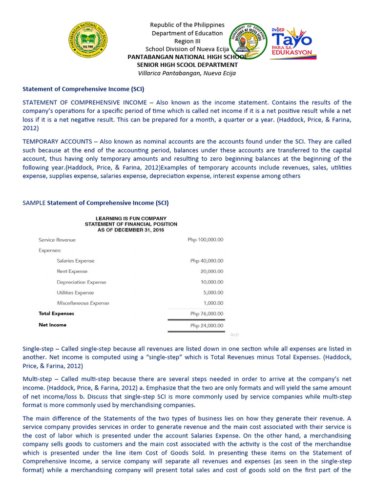 MODULE 2. Statement of Comprehensive Income | PDF | Income Statement ...