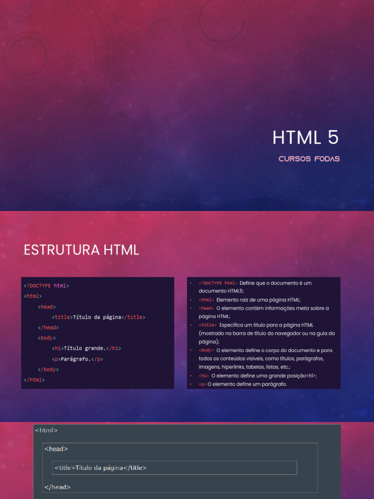 HTML 5 - Aula1 | PDF | Desenvolvimento de software | Programas