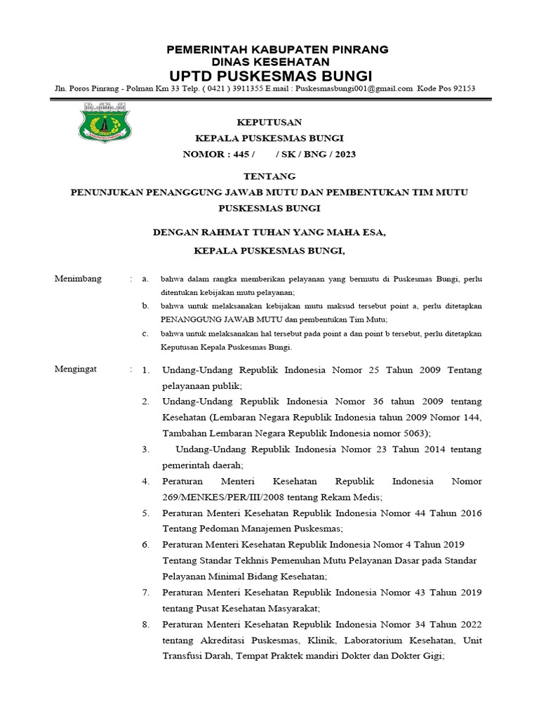 Sk Tim Manajemen Resiko Pdf