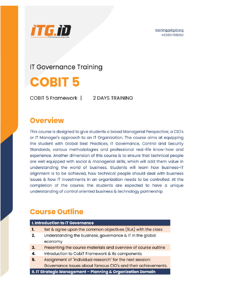 Cobit 5 Syllabus | PDF