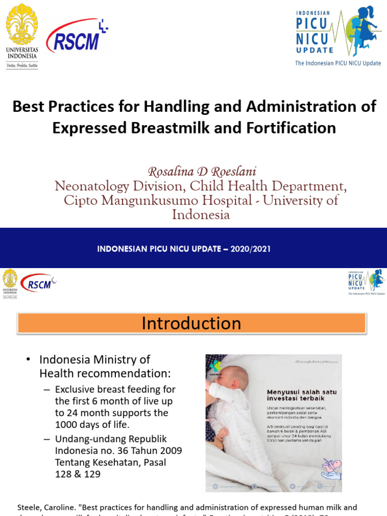 Best Practices Fo Handling and Administration of Expressed Breastmilk and Fortification - Dr ...