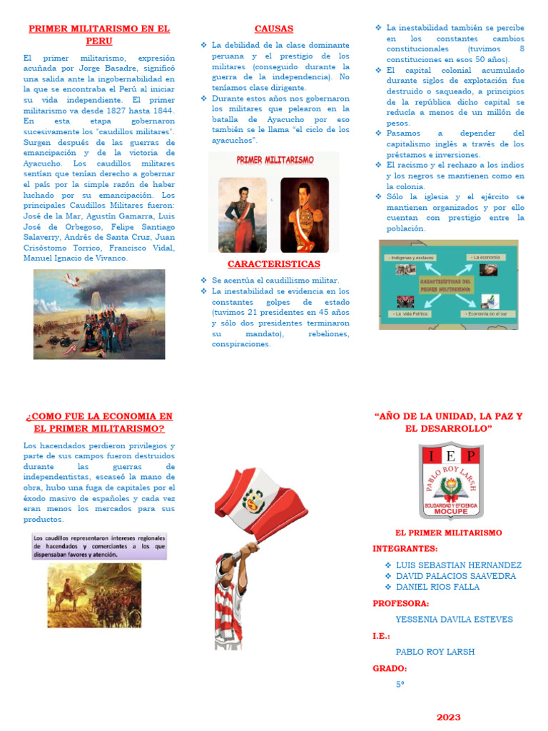 Primer Militarismo en el Perú (1827-1844) | PDF | Perú | América del Sur