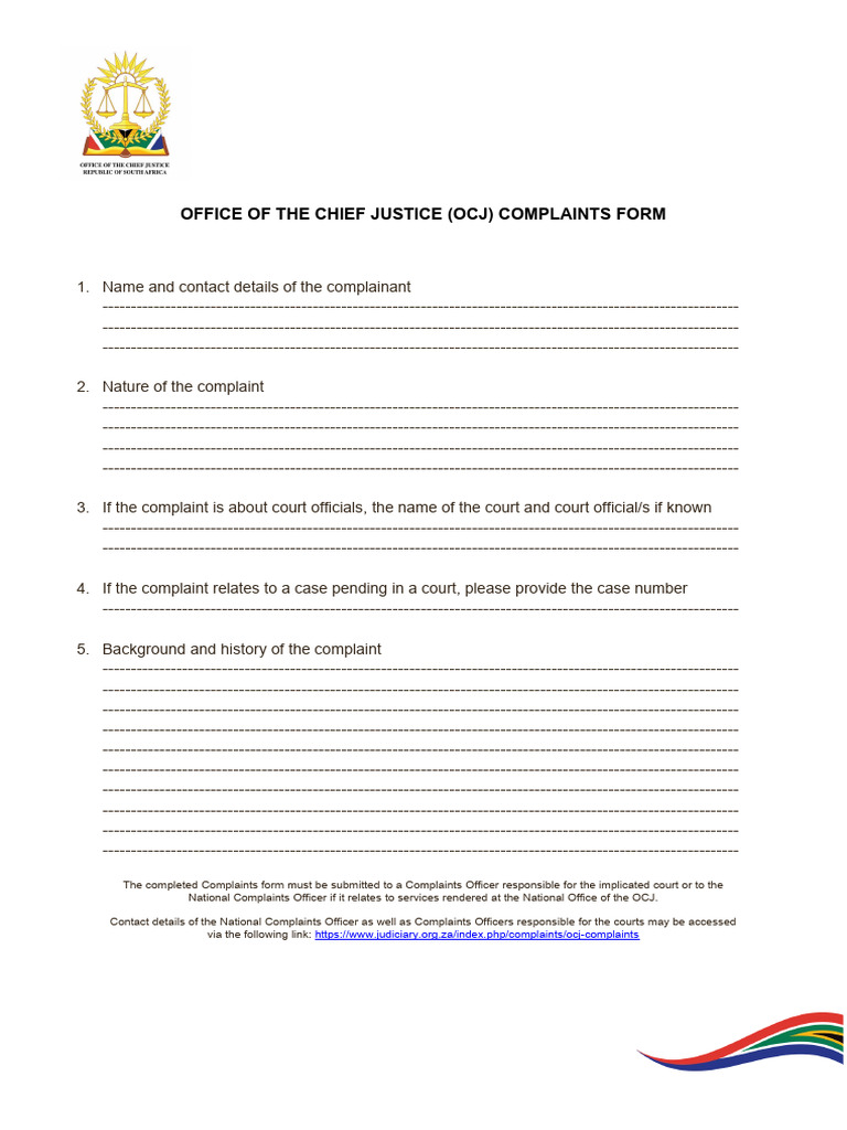 OCJ Complaints Form | PDF | Justice | Crime & Violence