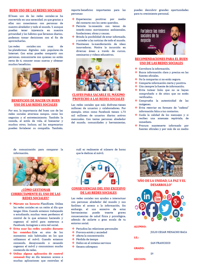 Buen Uso de Las Redes Sociales Trip | PDF | Servicio de redes sociales