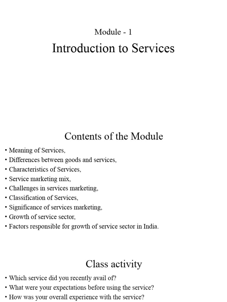 Module 1 Service Management | PDF | Marketing | Product (Business)