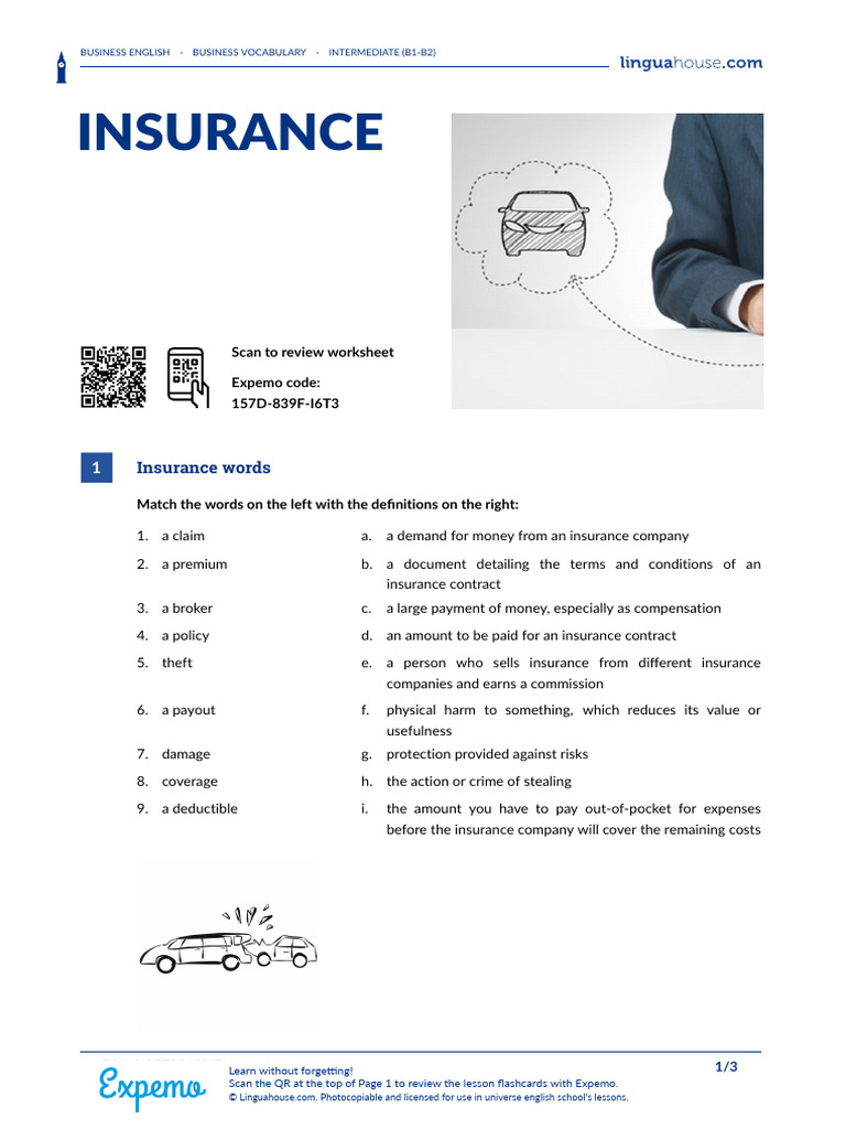 Insurance (Business English) | PDF | Insurance | Deductible