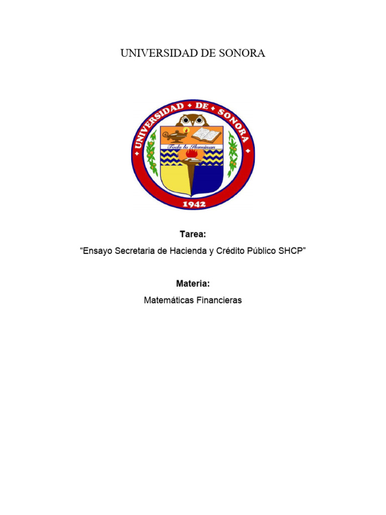 Ensayo sobre la SHCP en México | PDF | México | Economias