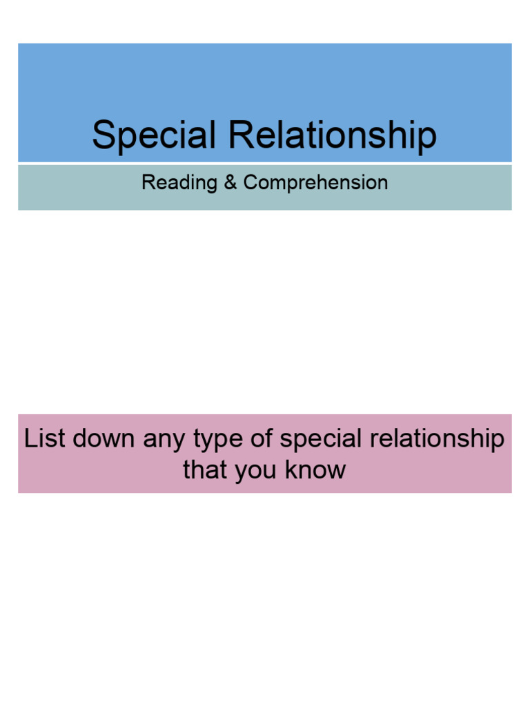 Special Relationship | PDF
