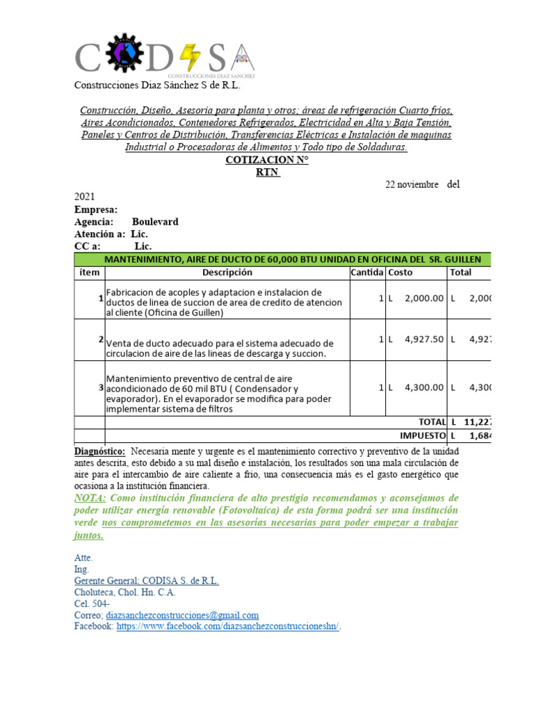Formato de Cotizacion | PDF
