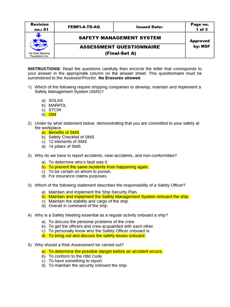 SMS Final Assessment | PDF | Safety | Risk Assessment